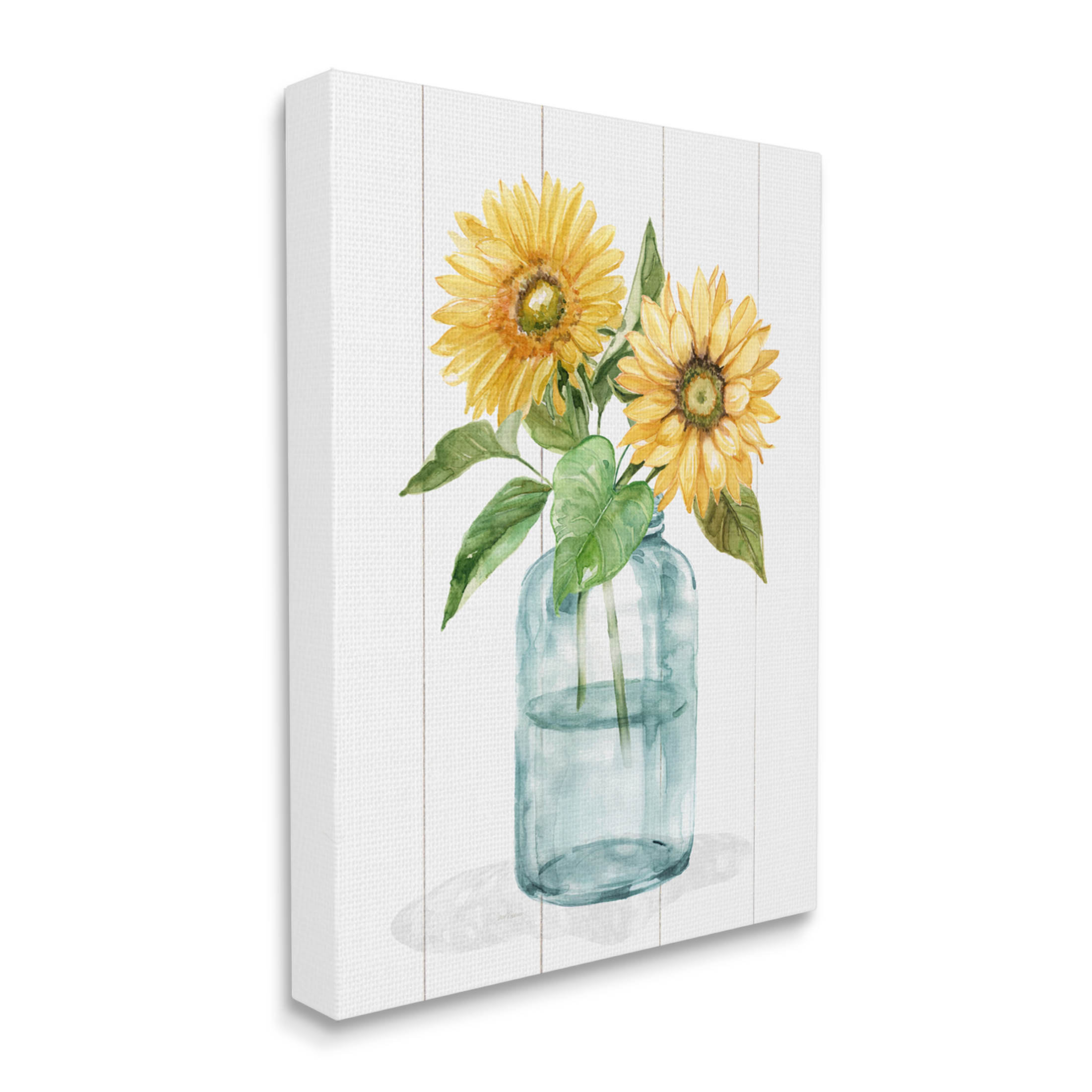 August Grove® Cottage Sunflower Blossom Vase by Livi Finn - Wrapped Canvas Painting | Wayfair